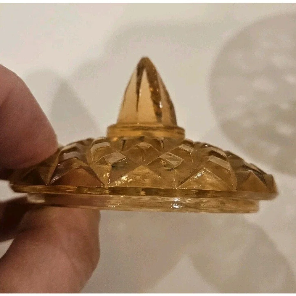 Wheaton | Accents | Antique Boyd Glass Amber Orange Vaseline Depression ...